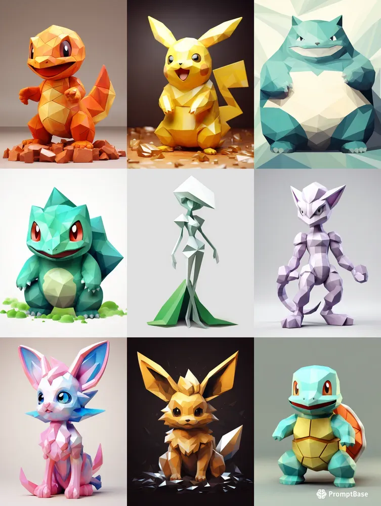 3D Cubist Pokémon Anime Delight Midjourney Prompt | PromptBase