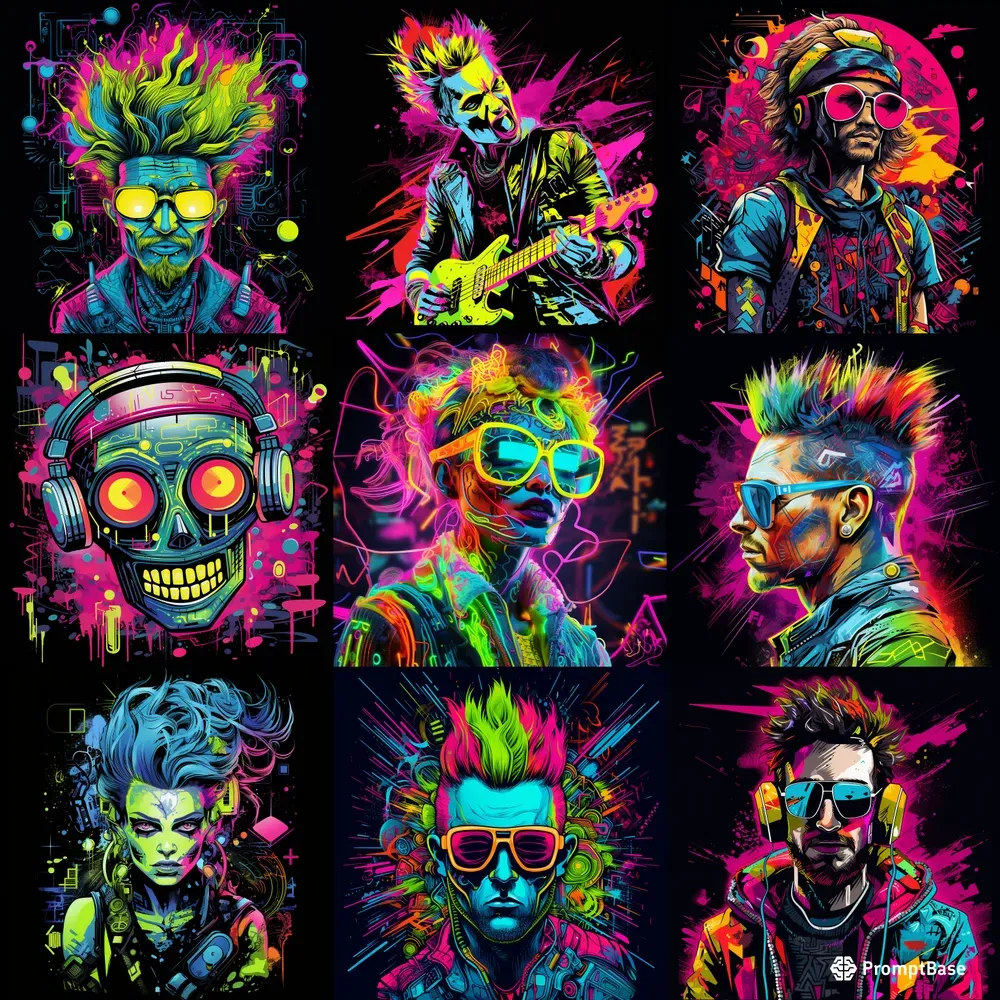 Eclectic Crazy Punk Portraits Midjourney Prompt | PromptBase