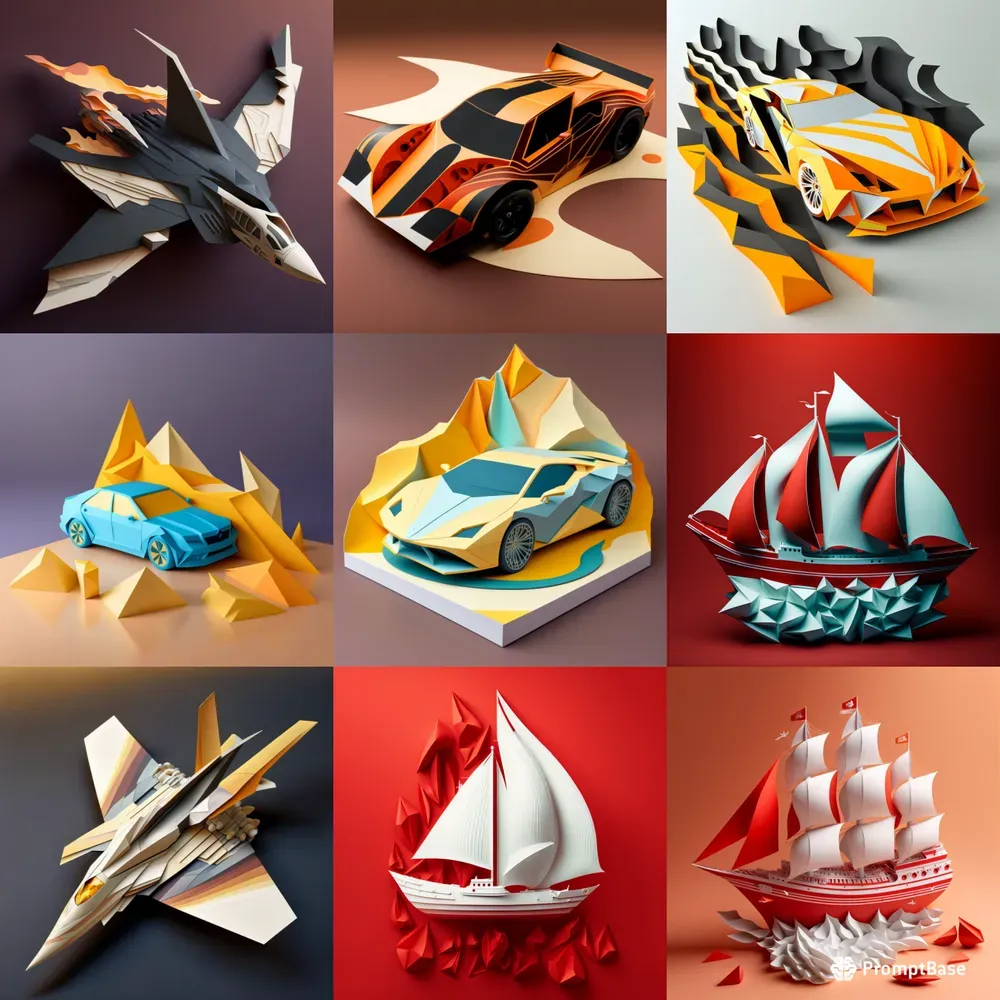 Origami Paper Cut-out Logo Designs Midjourney Prompt | PromptBase