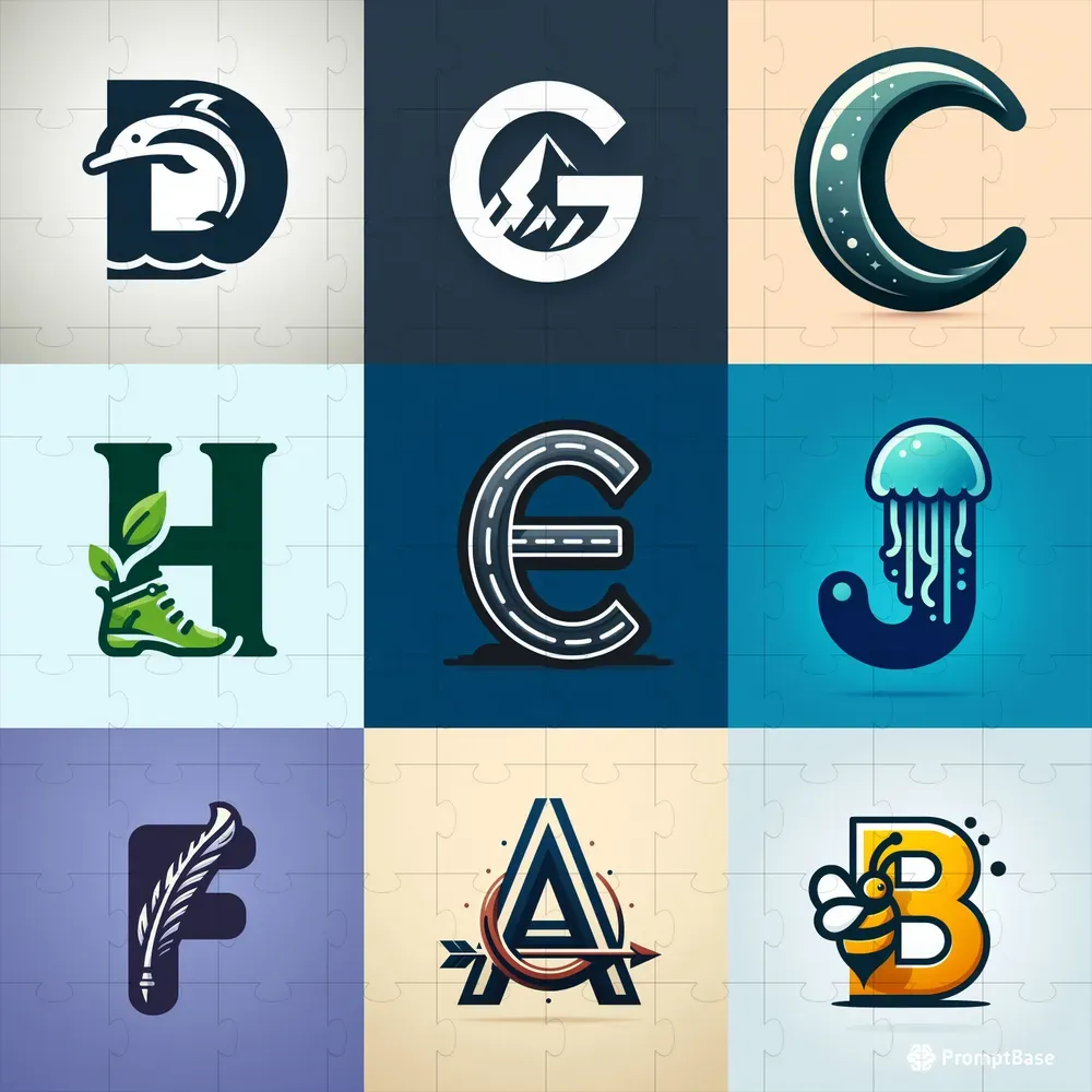 Metamorphic Letter Logos DALL·E Prompt | PromptBase