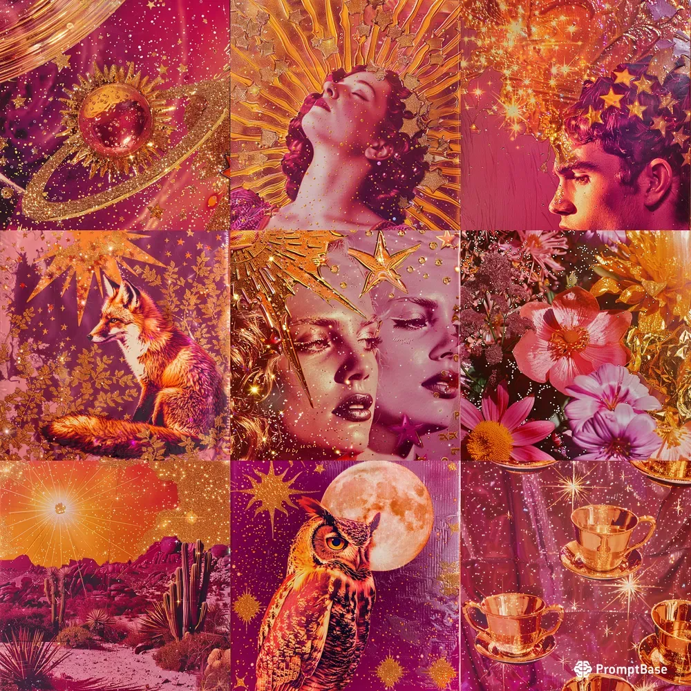 Starry Pop Glitter Divinity Art Midjourney Prompt | PromptBase