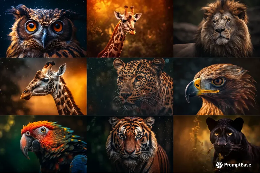 Realistic Cinematic Animal Portraits Midjourney Prompt | PromptBase