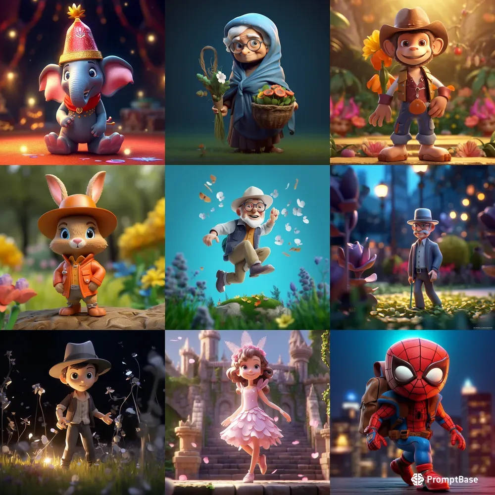 Cute Pixar Style Characters Prompts Midjourney Prompt | PromptBase