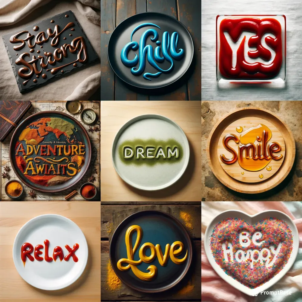 Inspirational Phrase Art Plates DALL·E Prompt | PromptBase