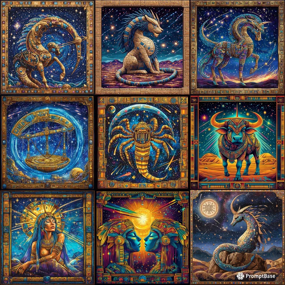 3D Art Aztec Style Tarot Cards Midjourney Prompt | PromptBase