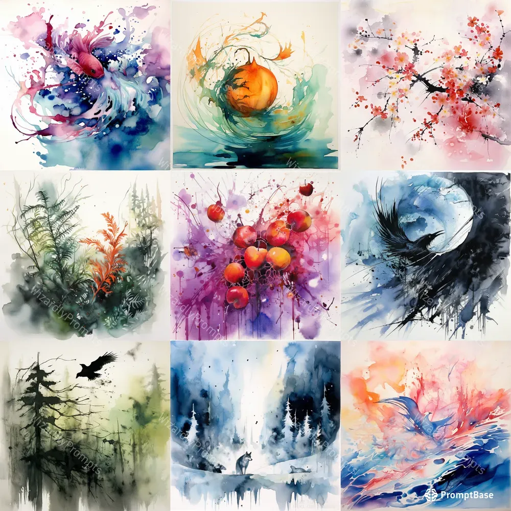 Abstract Watercolor Visuals Midjourney Prompt | PromptBase