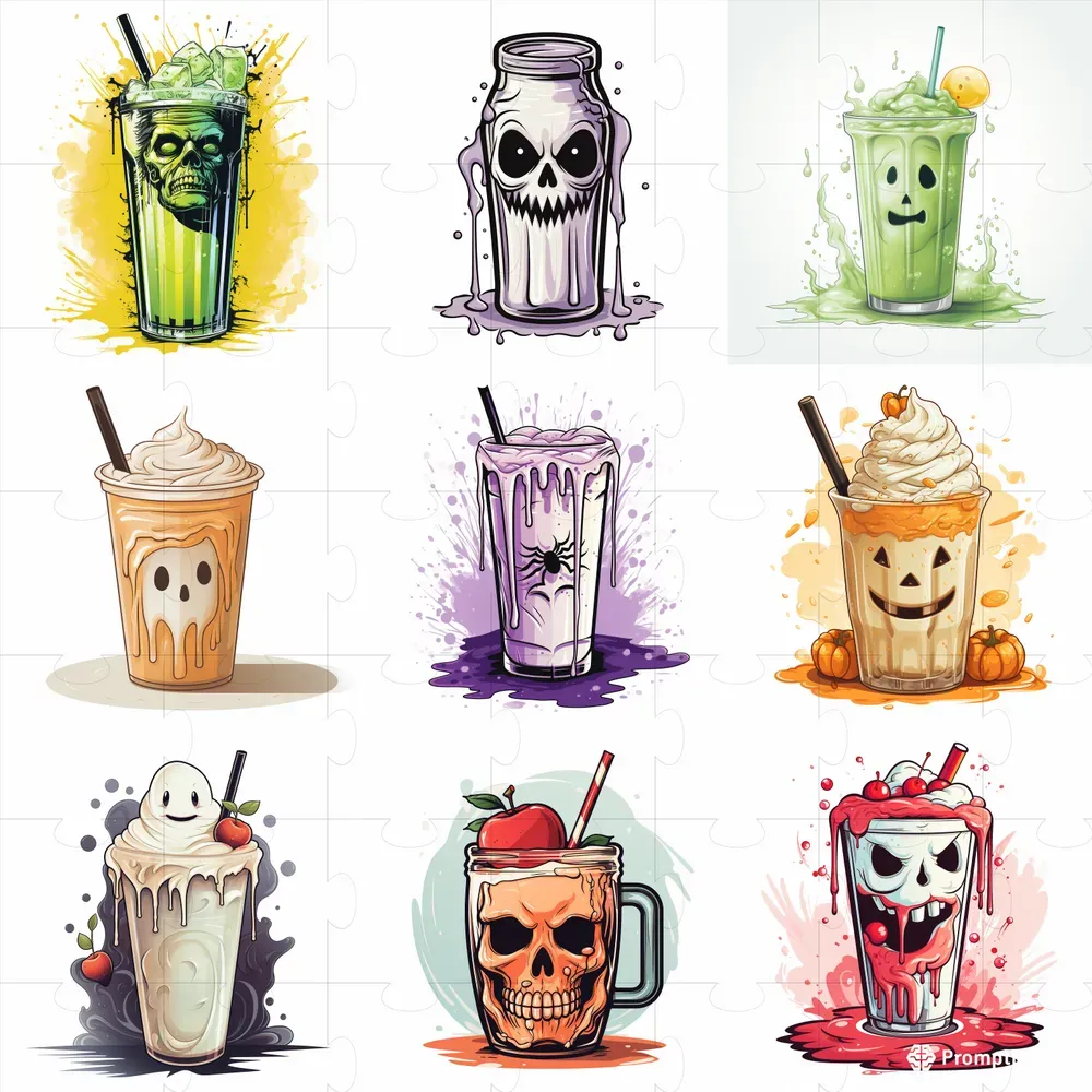 Spooky Drinks Illustrations Midjourney Prompt | PromptBase