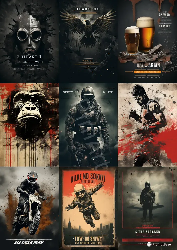 Wild Dark Posters And Flyers Design Midjourney Prompt | PromptBase