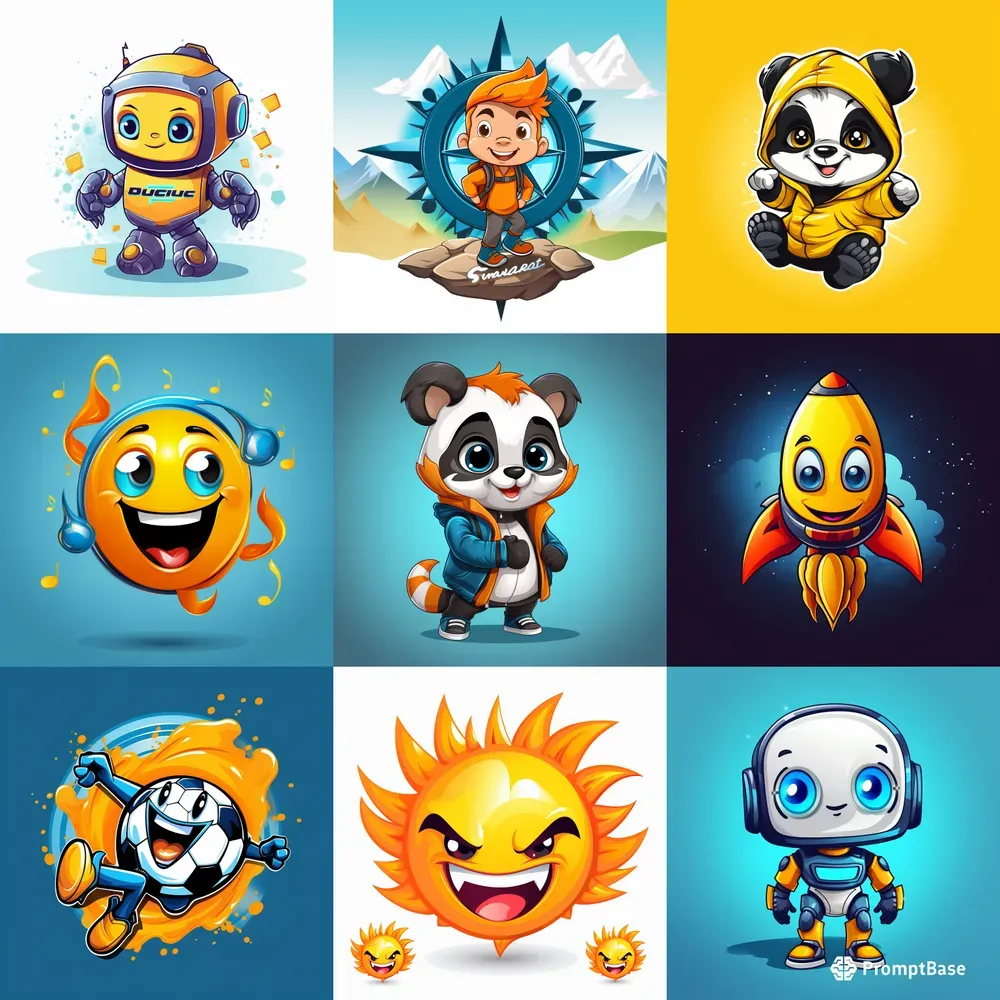 Fresh Funny Mascot Logo Designs Midjourney Prompt | PromptBase
