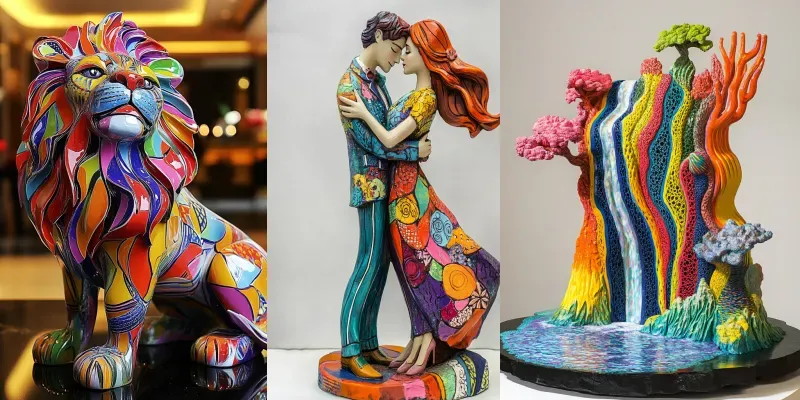 Rainbow Art 3d Sculptures Generator App | PromptBase
