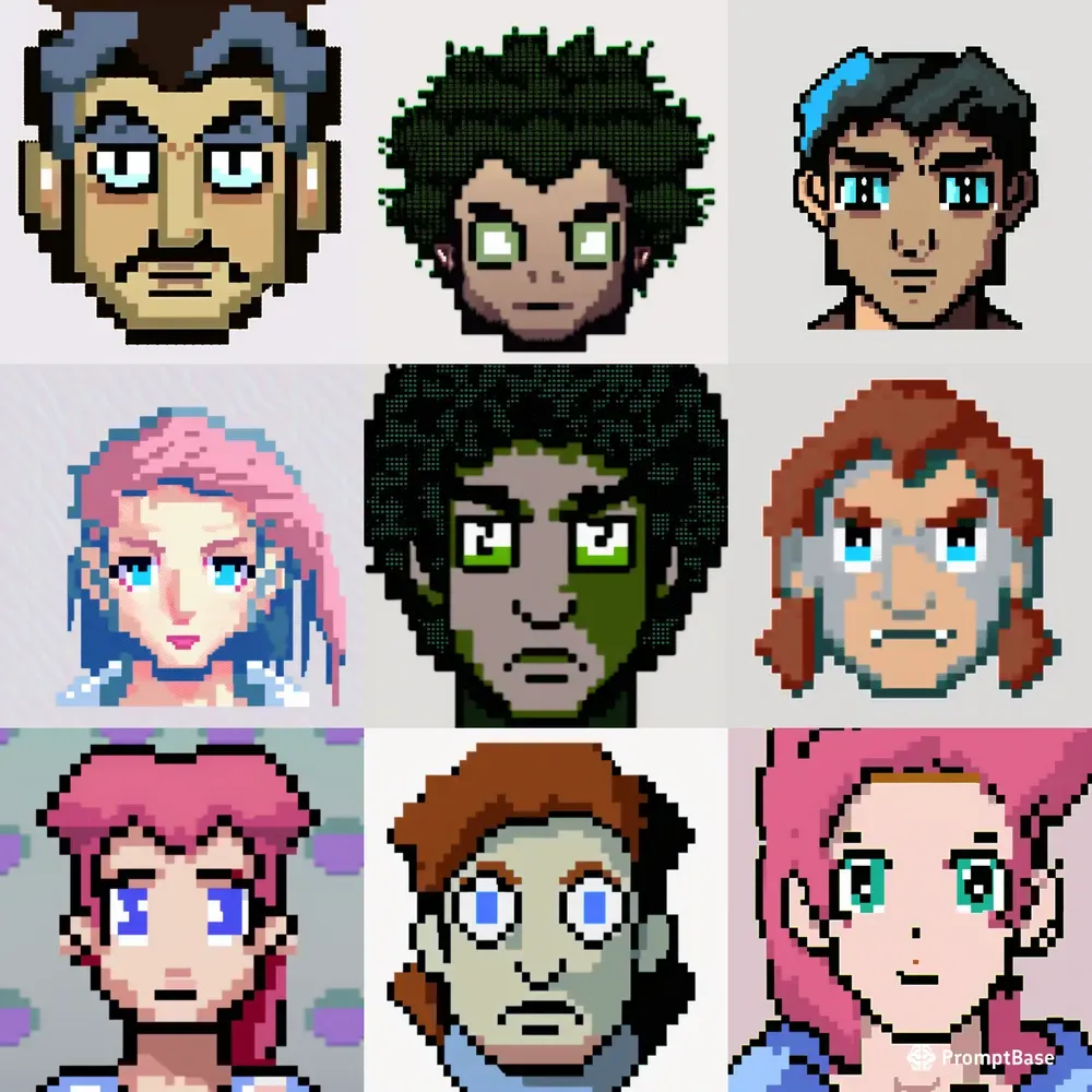 Pixel Art Character Ideas Midjourney Prompt | PromptBase