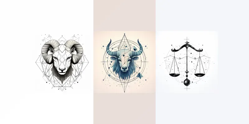 Fineline Illustrations Zodiac Signs Midjourney Prompt | PromptBase