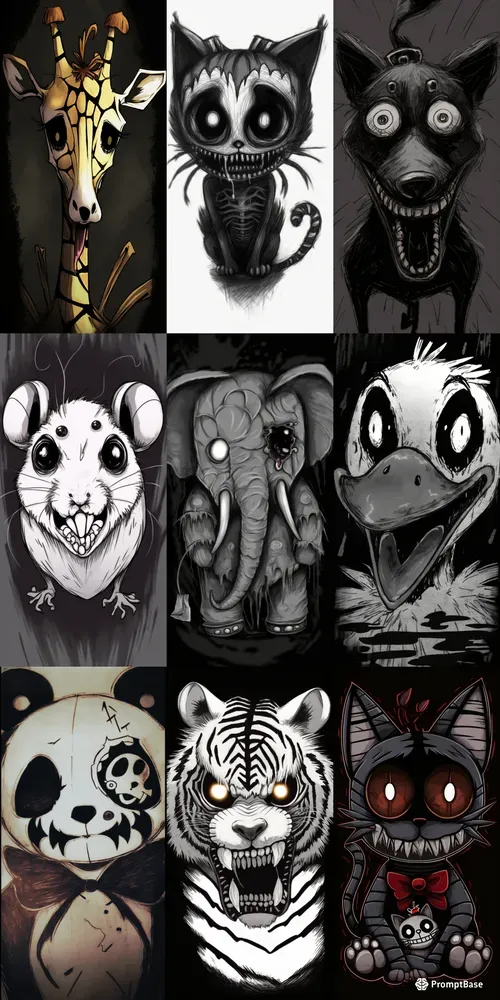Creepy Scary Animals Midjourney Prompt | PromptBase