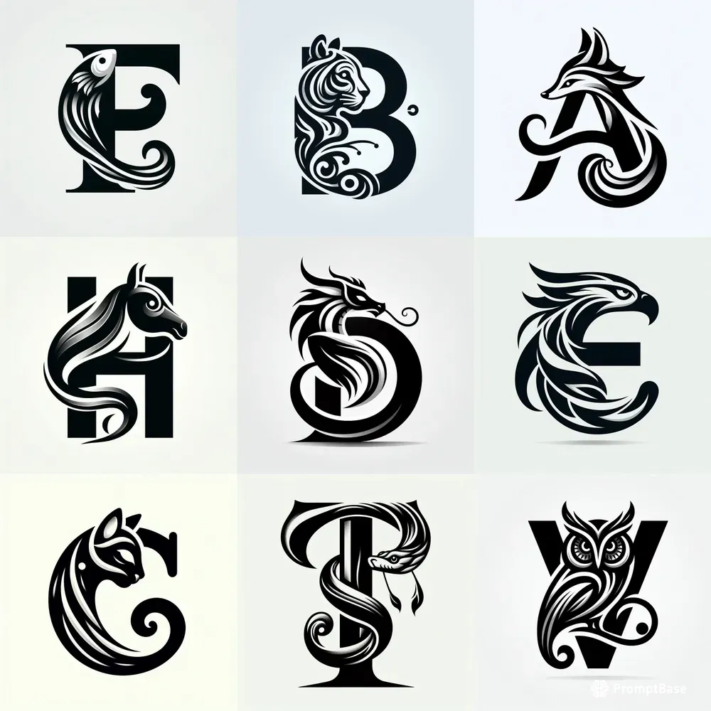 Magical Letter Icon Fusion Logos DALL·E Prompt | PromptBase