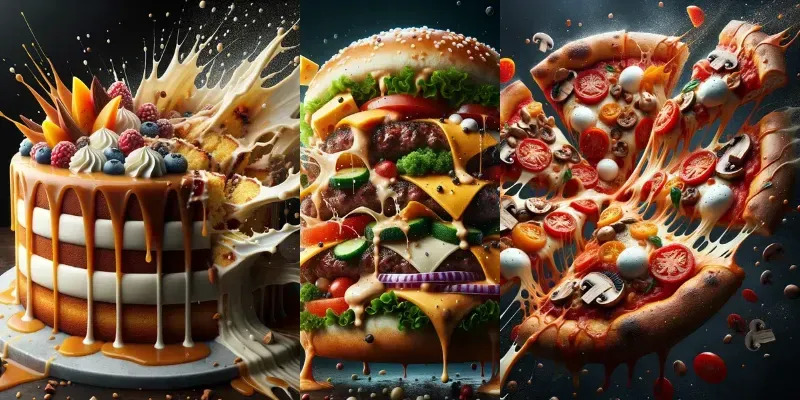 Incredible Exploding Food DALL·E Prompt | PromptBase