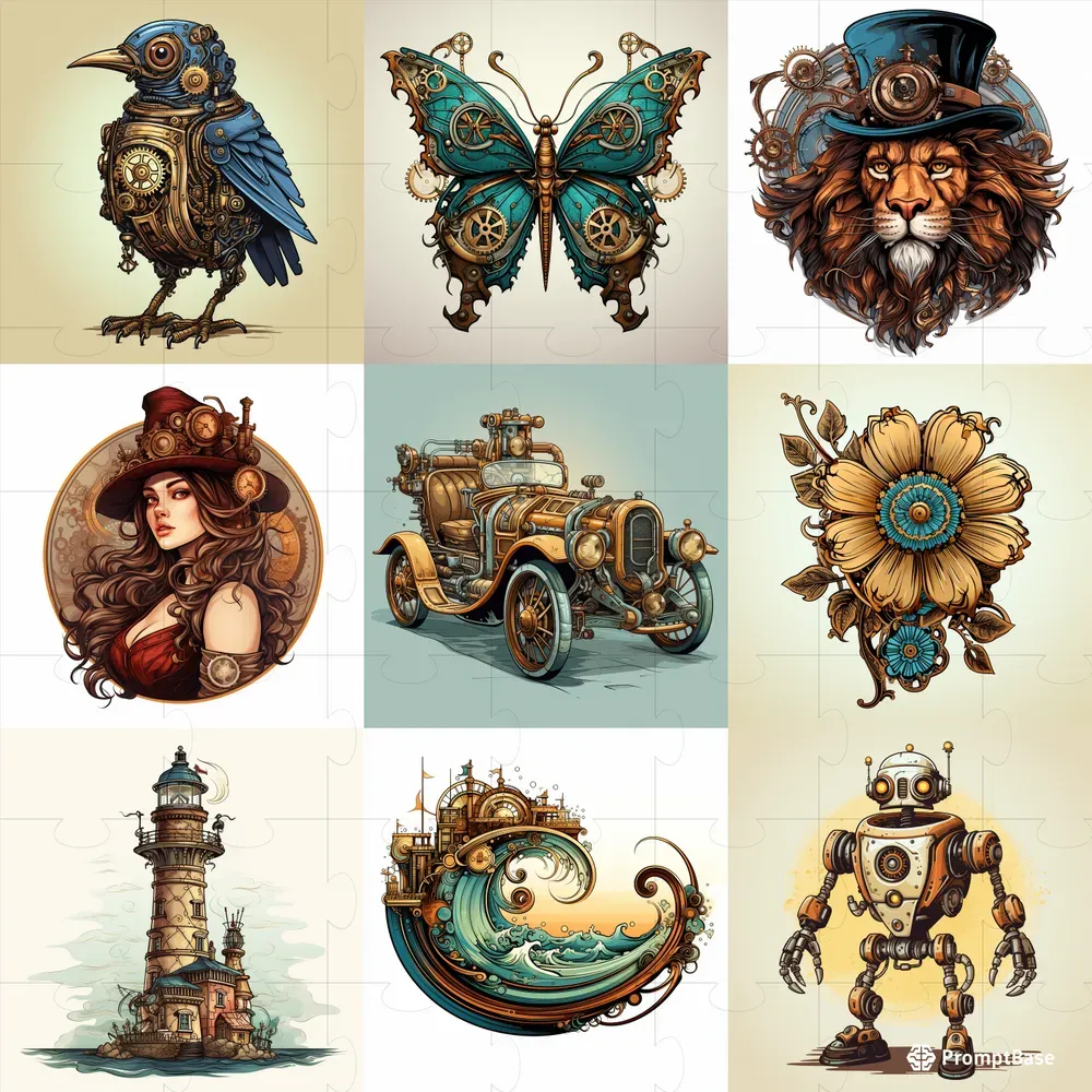 Steampunk Illustrations Midjourney Prompt | PromptBase