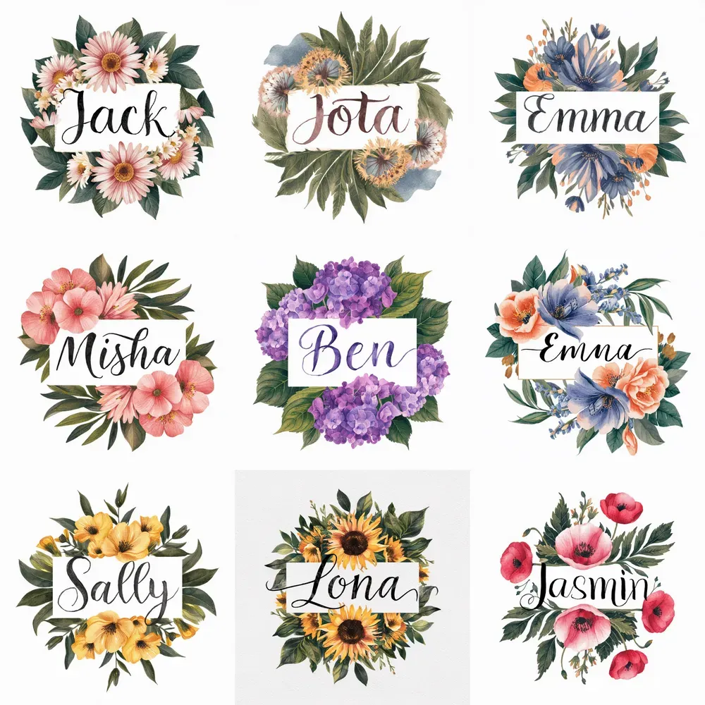 Names Into Watercolor Flowers DALL·E Prompt | PromptBase