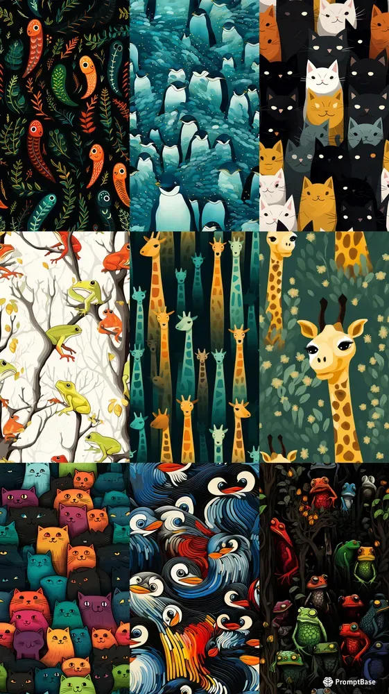 Seamless Repeating Patterns Of Any Animals Midjourney Prompt | PromptBase