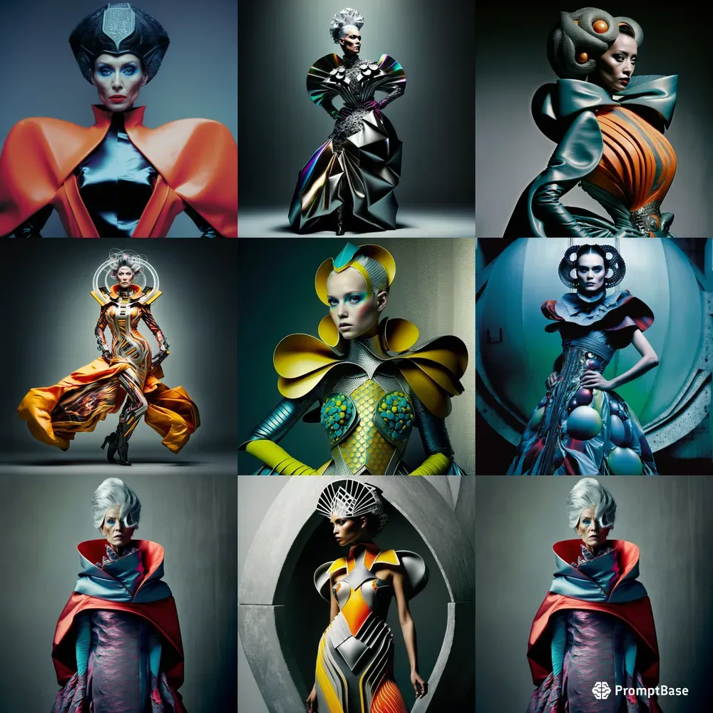 Futuristic Couture Fashion Midjourney Prompt | PromptBase