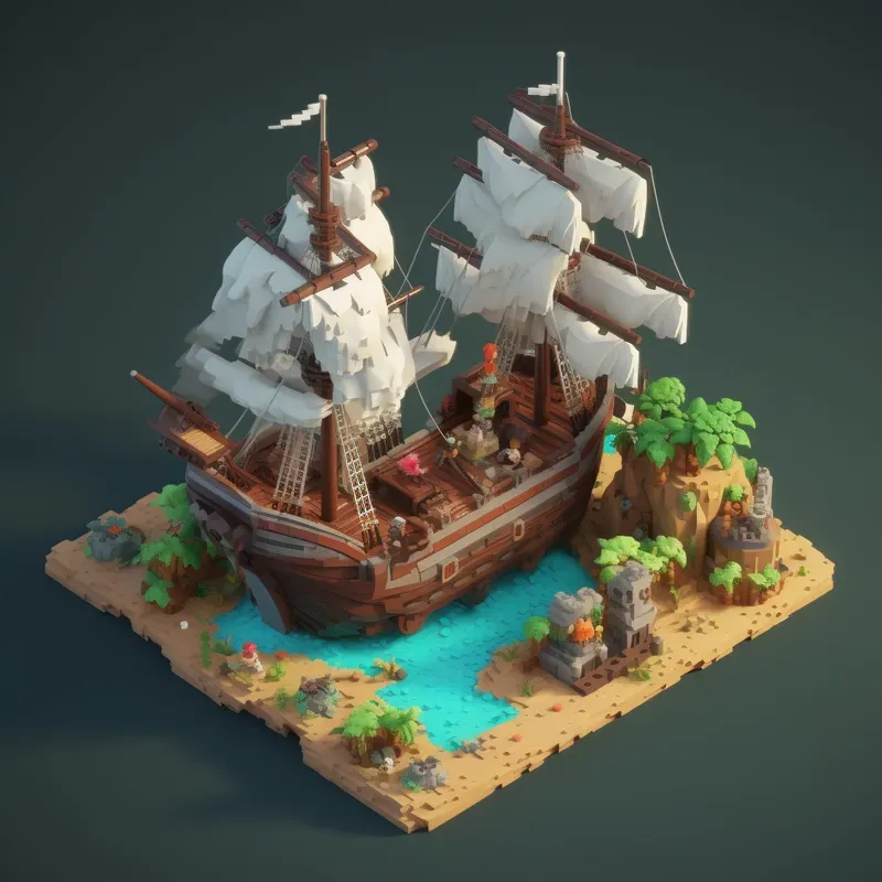 Isometric Figures Made Of Lego Midjourney Prompt | PromptBase