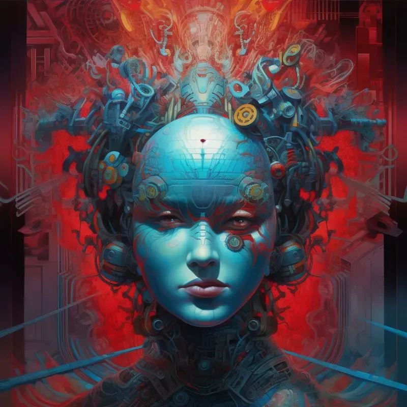 Robotic Post Modern Portraits Midjourney Prompt | PromptBase