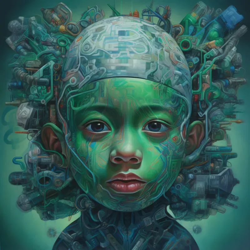 Robotic Post Modern Portraits Midjourney Prompt | PromptBase