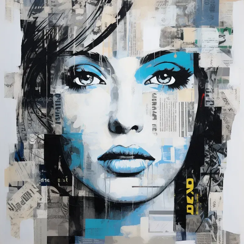 Collage Portraits With Newspaper Pages Midjourney Prompt | PromptBase