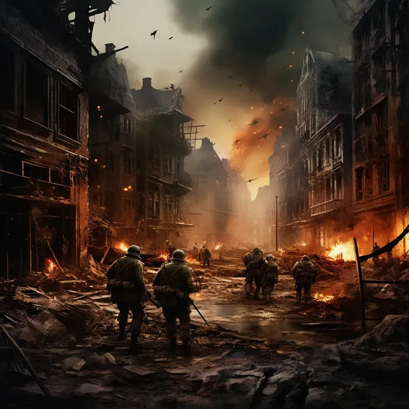 HD Photos Of War Scenes Midjourney Prompt | PromptBase