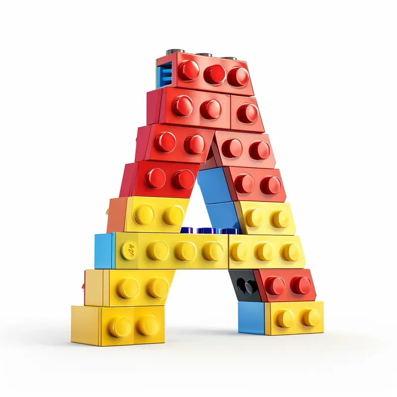 Alphabet Text Lego Bricks Letters Numbers Midjourney Prompt | PromptBase
