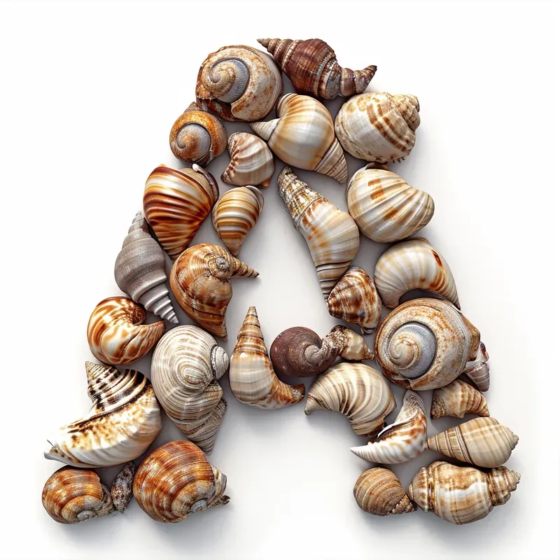 Alphabet Text Shells Letters And Numbers Midjourney Prompt | PromptBase