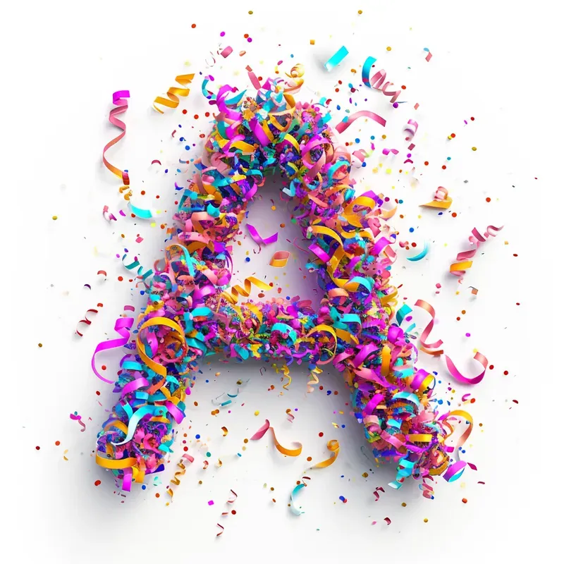 Alphabet Text Carnival Confetti Letters Midjourney Prompt | PromptBase