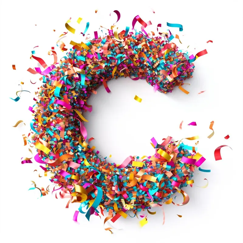 Alphabet Text Carnival Confetti Letters Midjourney Prompt | PromptBase