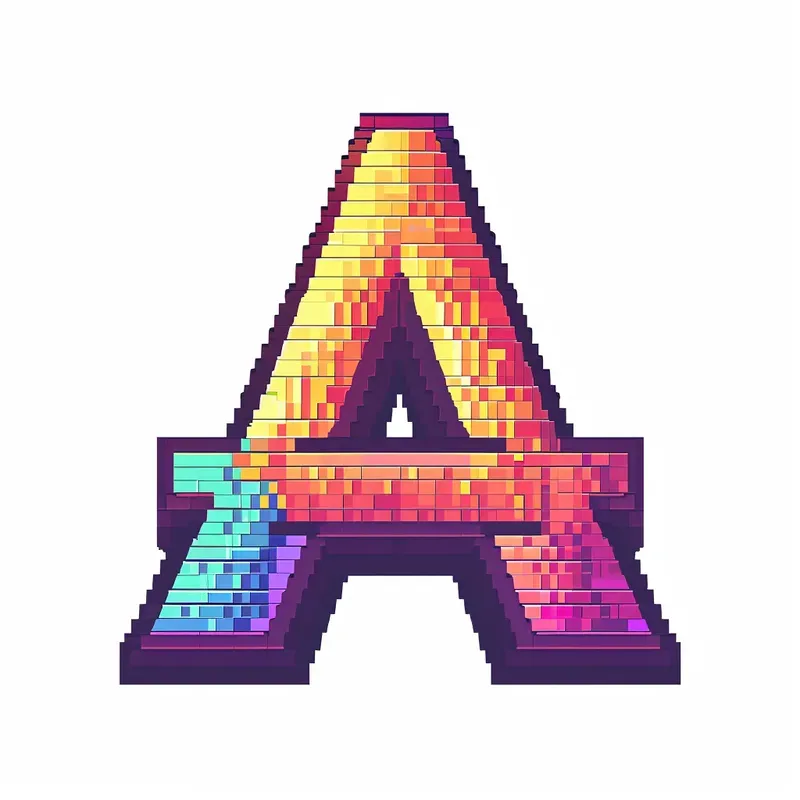 Alphabet Text Pixel Art Letters Numbers Midjourney Prompt | PromptBase