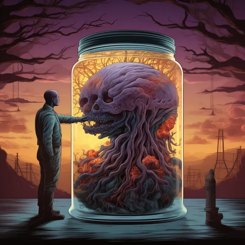 Illustration Surreal Horror Style Midjourney Prompt | PromptBase