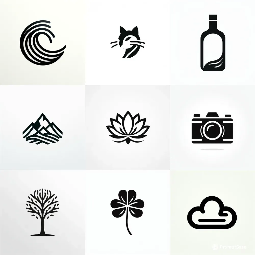 Minimalist Bold Line Logos DALL·E Prompt | PromptBase