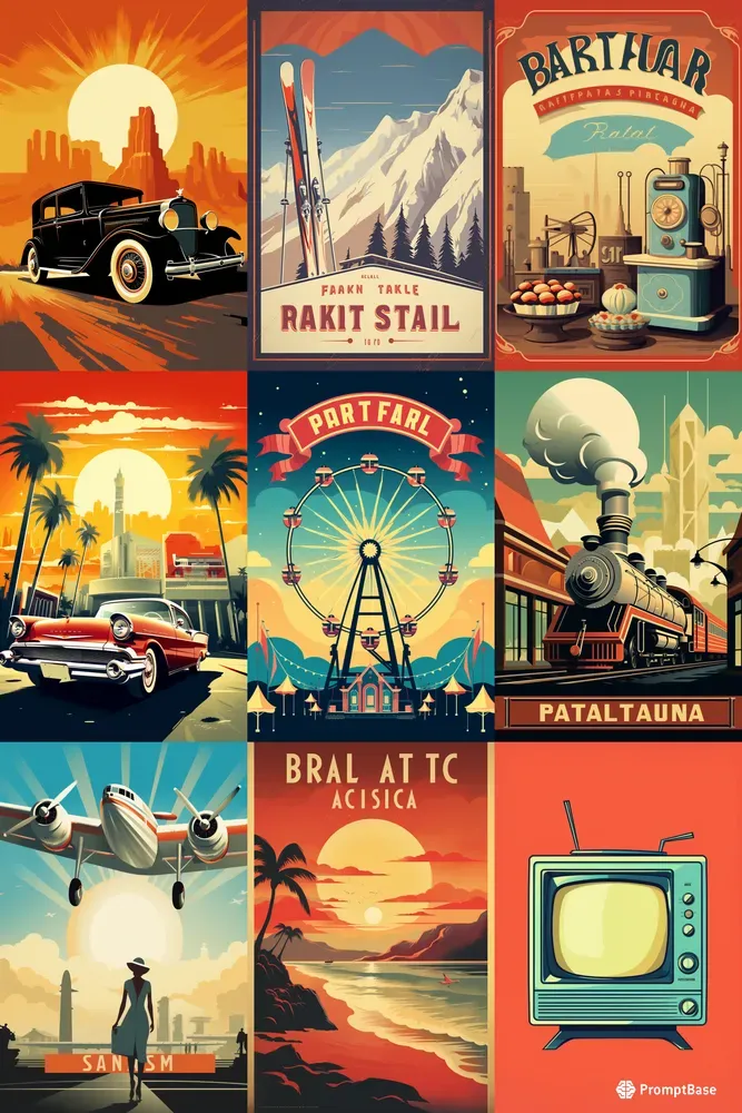 Vintage Vibe Poster Templates Midjourney Prompt | PromptBase
