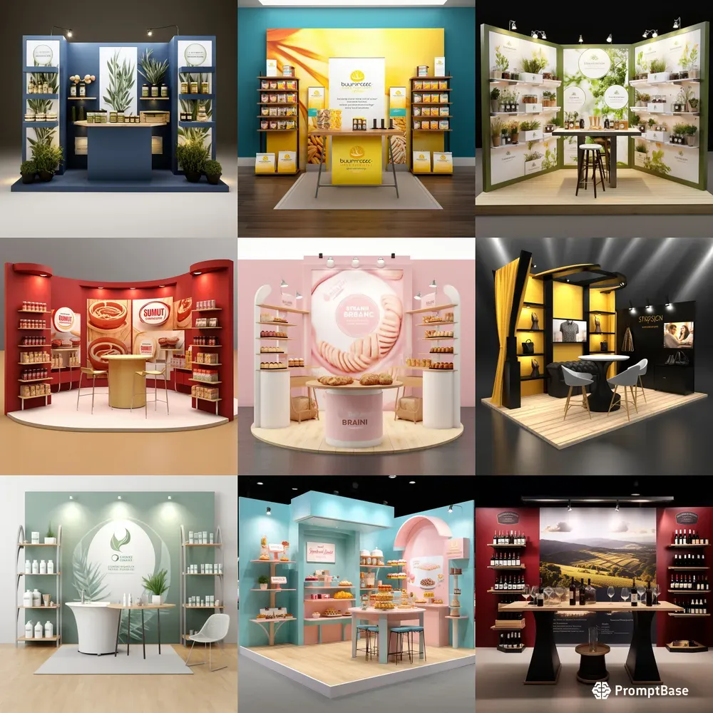 Trade Show Small Display Booth Designs Midjourney Prompt | PromptBase