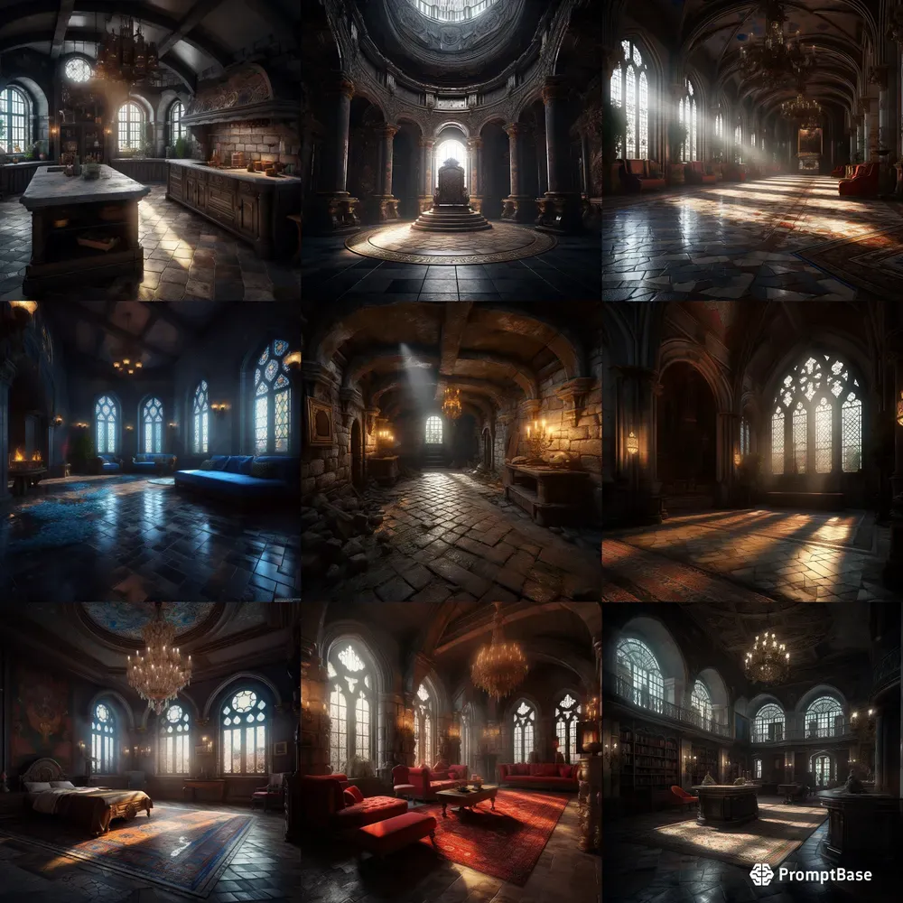 Realistic Fantasy Castle Rooms Midjourney Prompt | PromptBase