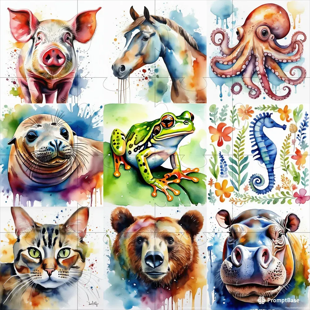 Zoo Animals Artwrok Stable Diffusion Prompt | PromptBase