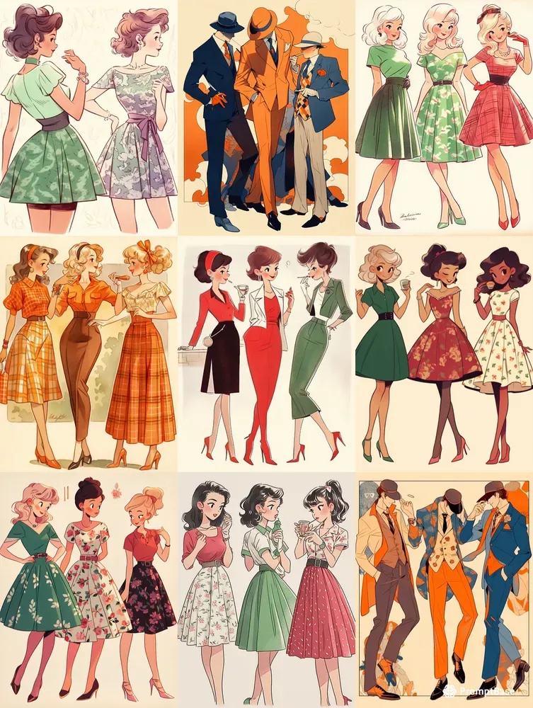 Vintage Anime Sewing Patterns Characters Midjourney Prompt | PromptBase