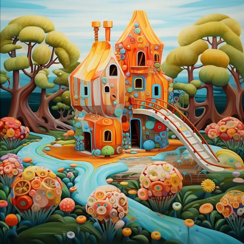 Kids Illustrations Psychedelic Folk Art Midjourney Prompt | PromptBase
