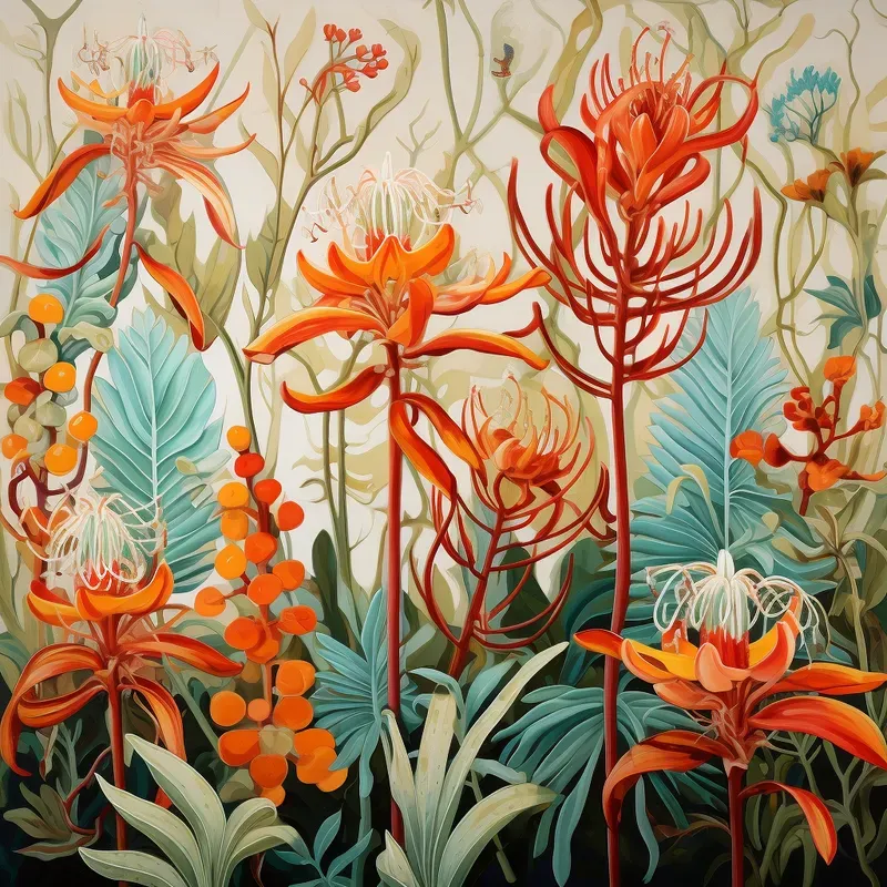 Native Botanical And Tropical Wallpapers Midjourney Prompt | PromptBase
