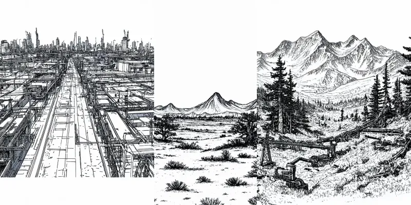 Monochromatic Line Art Explorations Stable Diffusion Prompt | PromptBase
