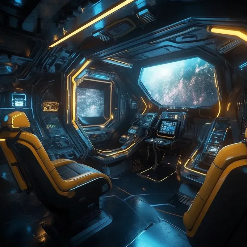 Sci-fi Interior Space Crafts Midjourney Prompt | PromptBase
