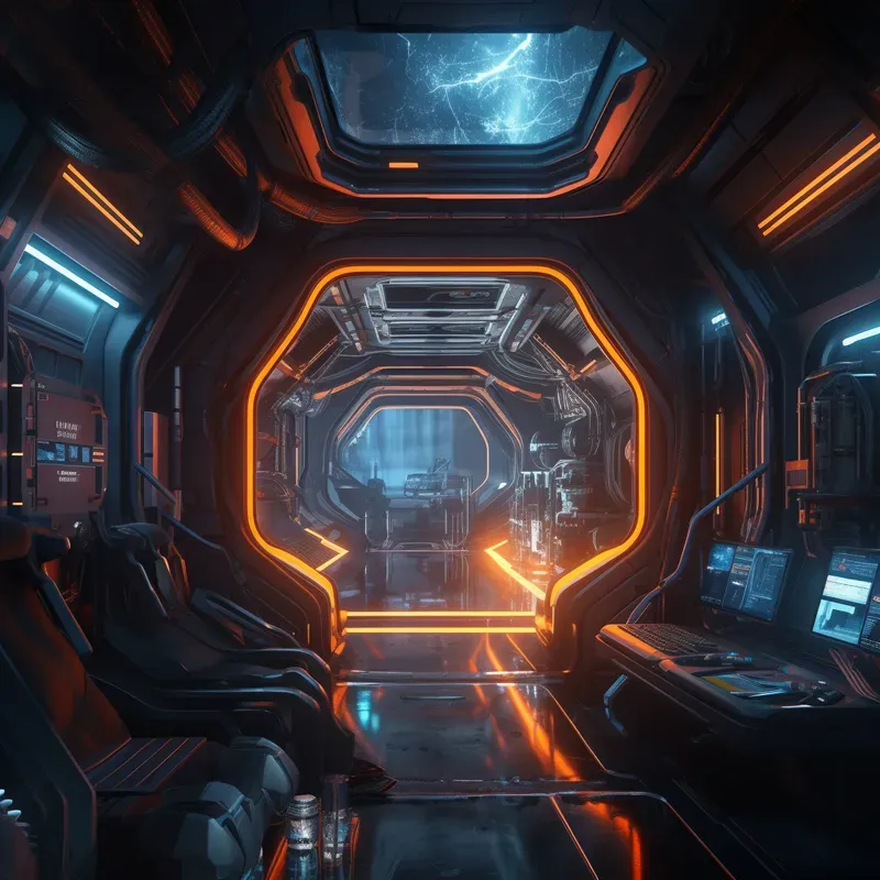Sci-fi Interior Space Crafts Midjourney Prompt | PromptBase