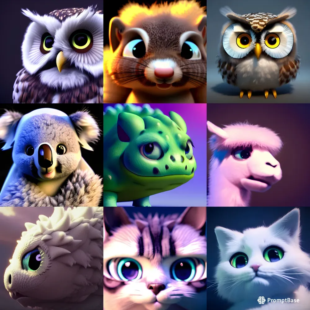 Cute Creatures Render Stable Diffusion Prompt | PromptBase