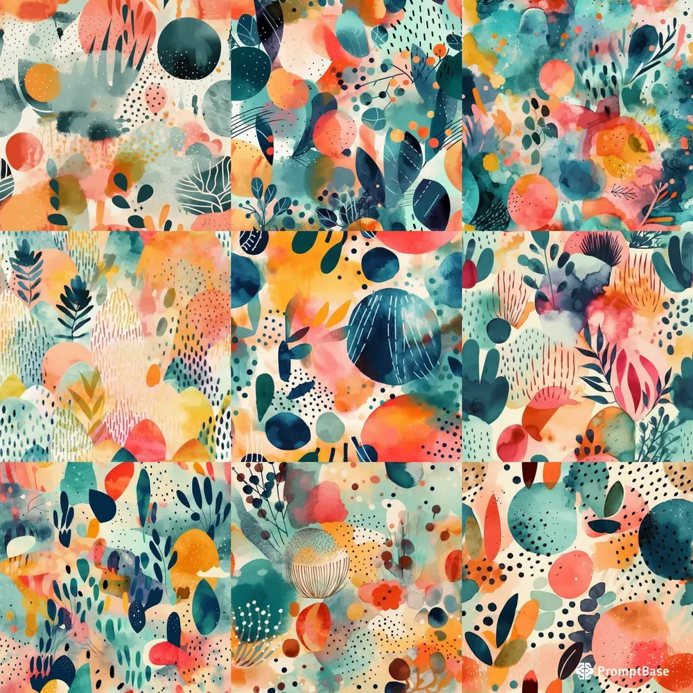 Vibrant Abstract Watercolor Patterns Midjourney Prompt | PromptBase