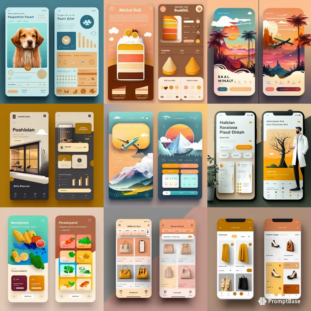 Stunning Mobile App Designs Midjourney Prompt | PromptBase