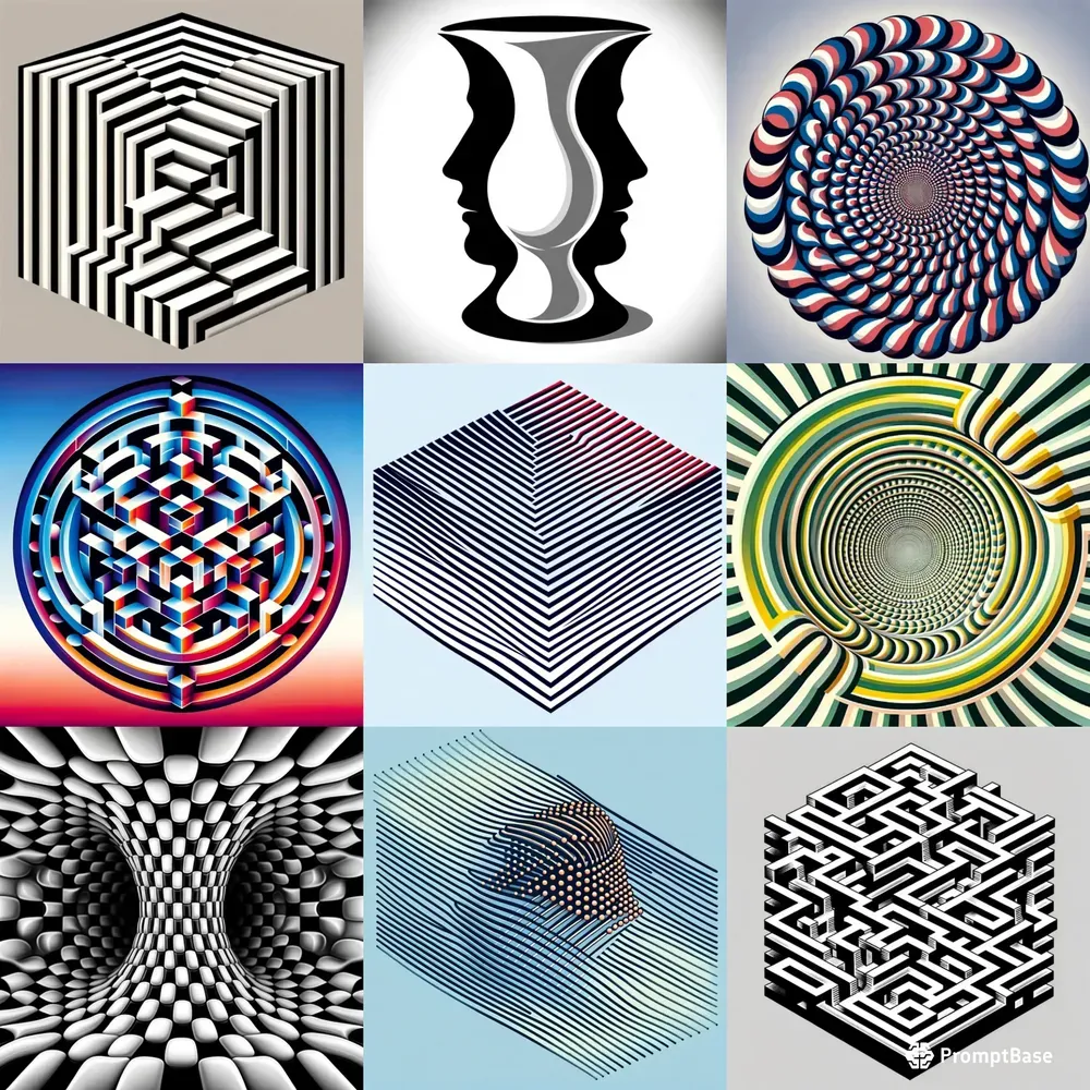 Mesmerizing Optical Illusions Kit DALL·E Prompt | PromptBase