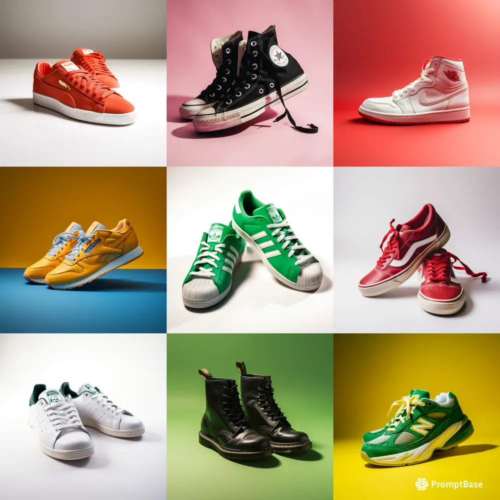 Photo Studios Of Shoes For Your Shop Midjourney Prompt | PromptBase